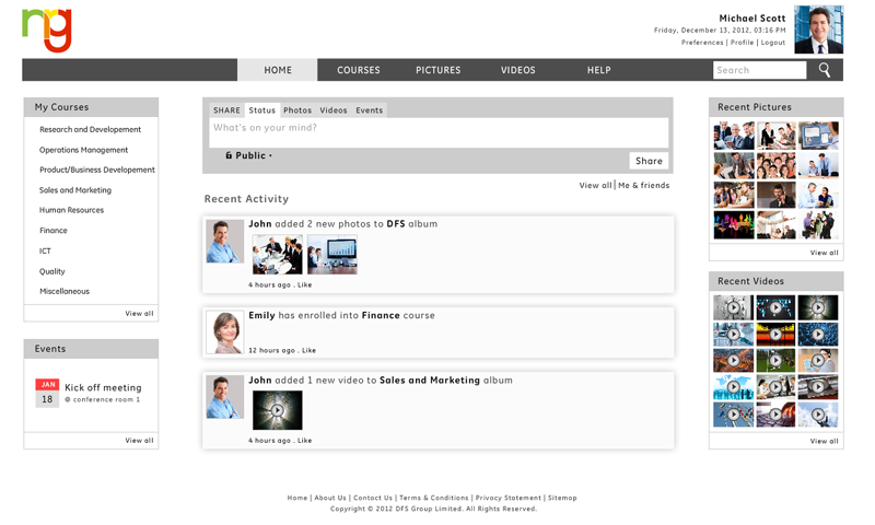 LMS UI designs - User Interface Design